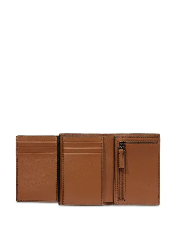 LANCEL 9cc Tri-fold Leather Wallet - Brown
