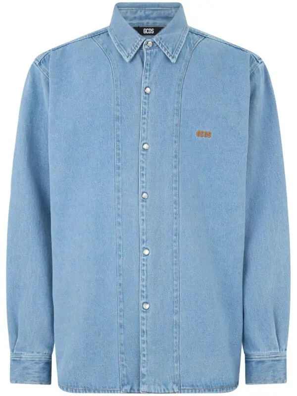 Gcds Wirdo Denim Shirt - Blue