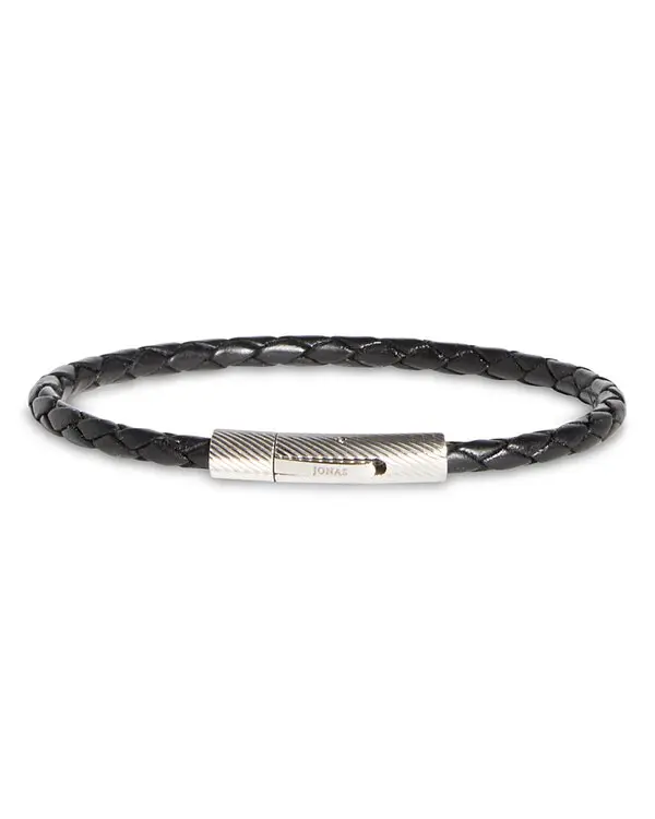 JONAS STUDIO Macdougal Woven Leather Bracelet - Jet