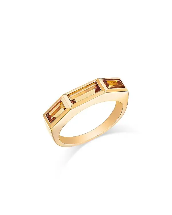 Bloomingdale'S 14k Yellow Gold Citrine Ring - Orange/gold