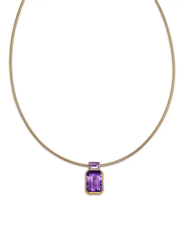 Bloomingdale'S Amethyst And Pink Amethyst Pendant Necklace - Purple/gold