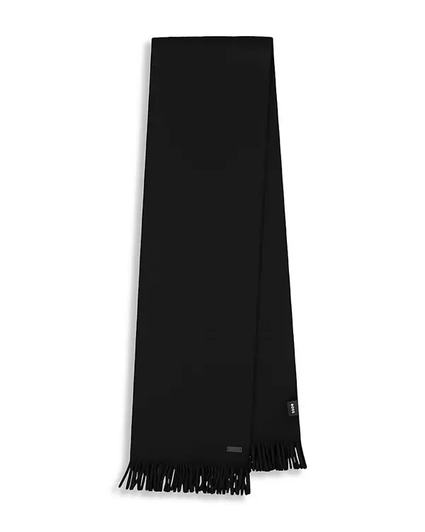 Hugo Boss Albas Wool Raschel Knit Scarf - Black