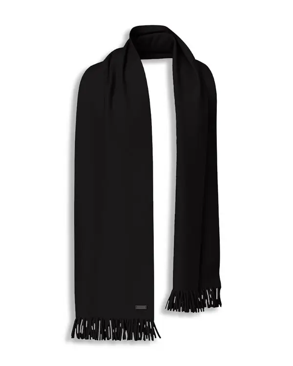 Hugo Boss Albas Wool Raschel Knit Scarf - Black