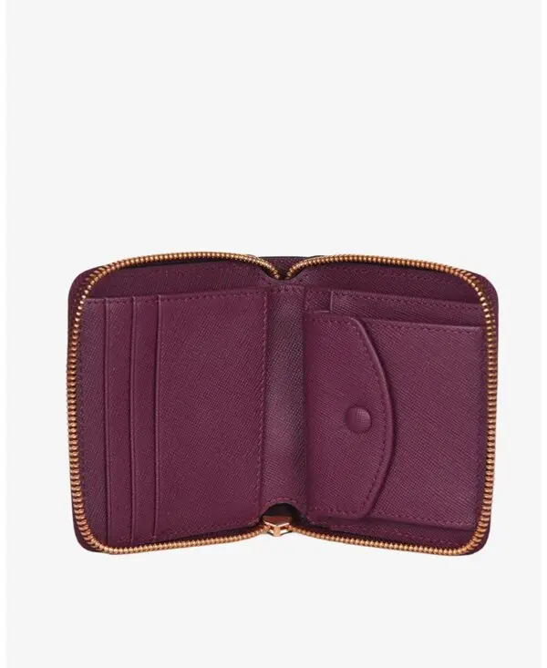 HYER GOODS Zip Wallet - Wine Saffiano