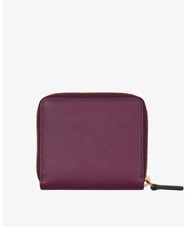 HYER GOODS Zip Wallet - Wine Saffiano