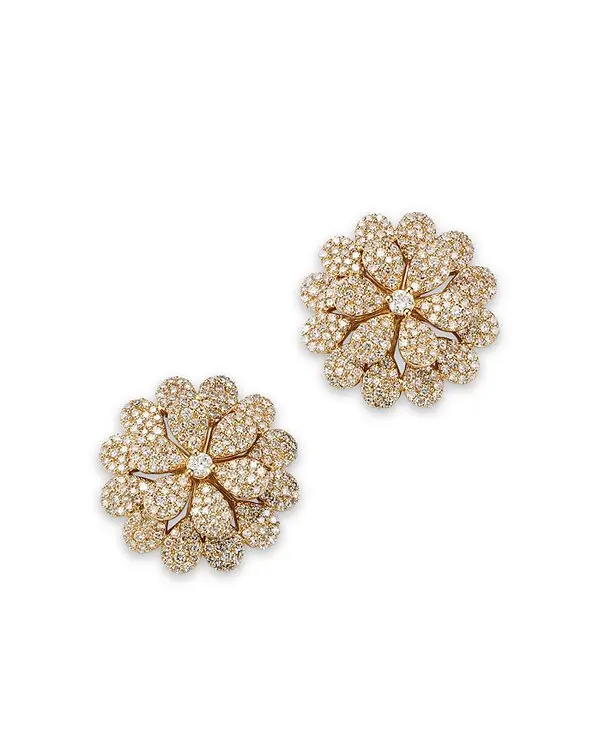 Bloomingdale'S Diamond Flower Stud Earrings - Gold