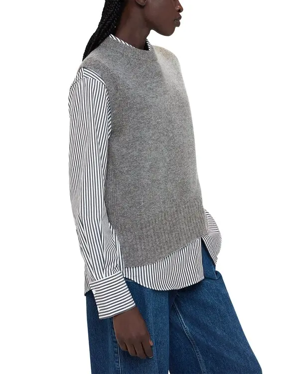 Whistles Wool Sleeveless Tank Sweater - Grey
