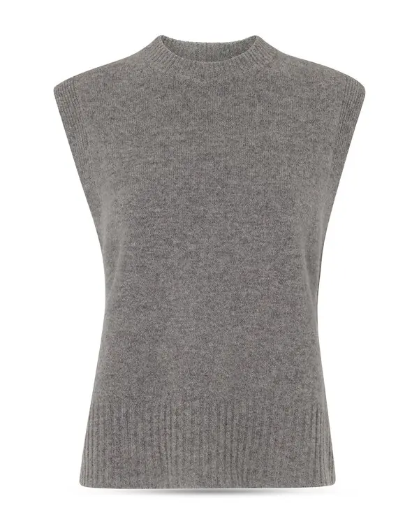 Whistles Wool Sleeveless Tank Sweater - Grey