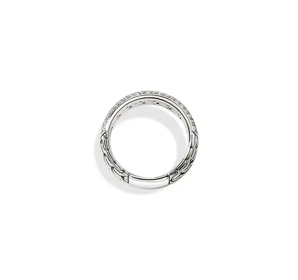 John Hardy Jh Essentials Pave Diamond Band Ring