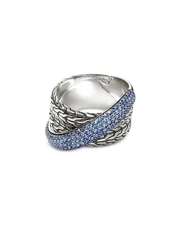 John Hardy Sterling Silver Sapphire Pave Ring - Blue/silver