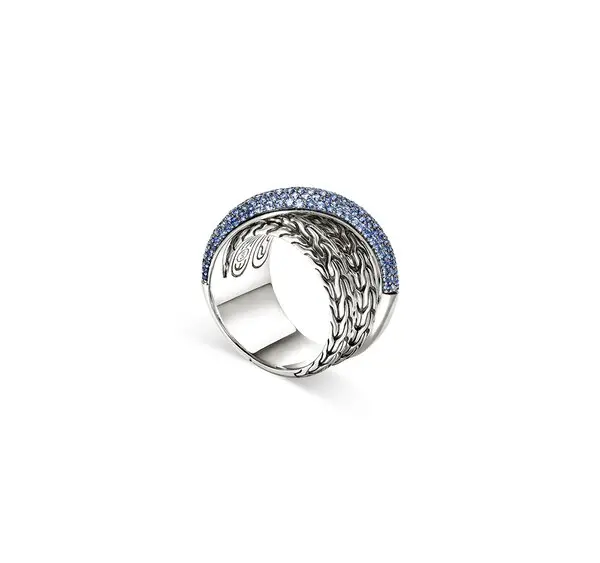 John Hardy Sterling Silver Sapphire Pave Ring - Blue/silver