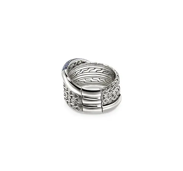 John Hardy Sterling Silver Sapphire Pave Ring - Blue/silver