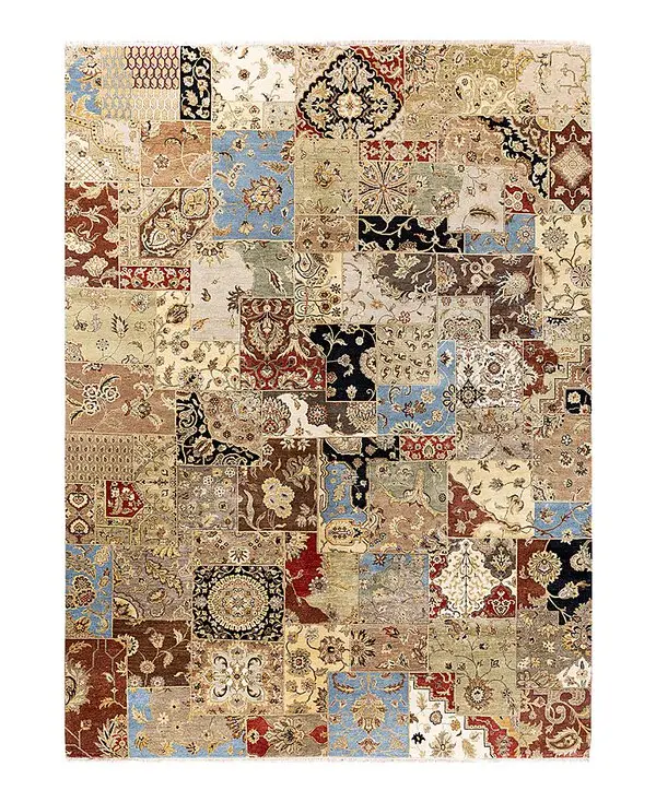 Bloomingdale'S Indo Patchwork M6061 Area Rug, 9'2 X 12'3 - Brown