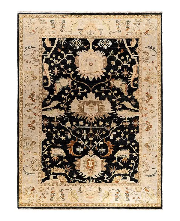 Bloomingdale'S Indo Kashan M5803 Area Rug, 9'1 X 12'2 - Black