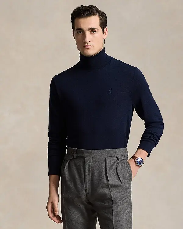 Polo Ralph Lauren Wool Turtleneck Sweater - Blue