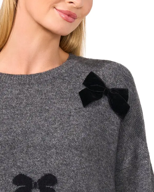 CECE DUPRAZ Bow Detail Sweater - Medium Heather Grey