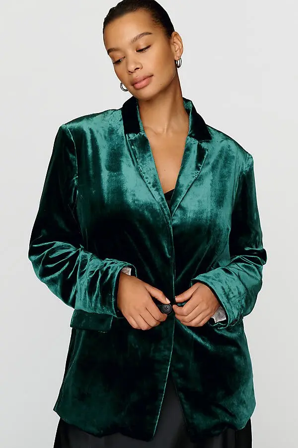 Anthropologie Maeve Tessie Velvet Blazer