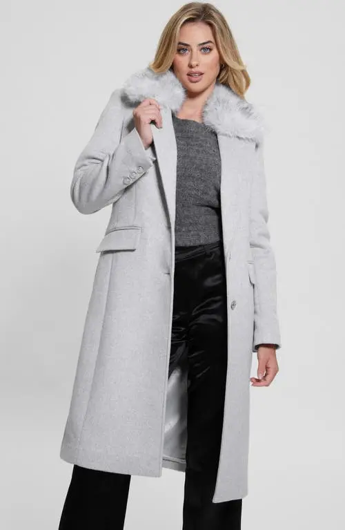 Guess Nancy Coat With Removable Faux Fur Collar
