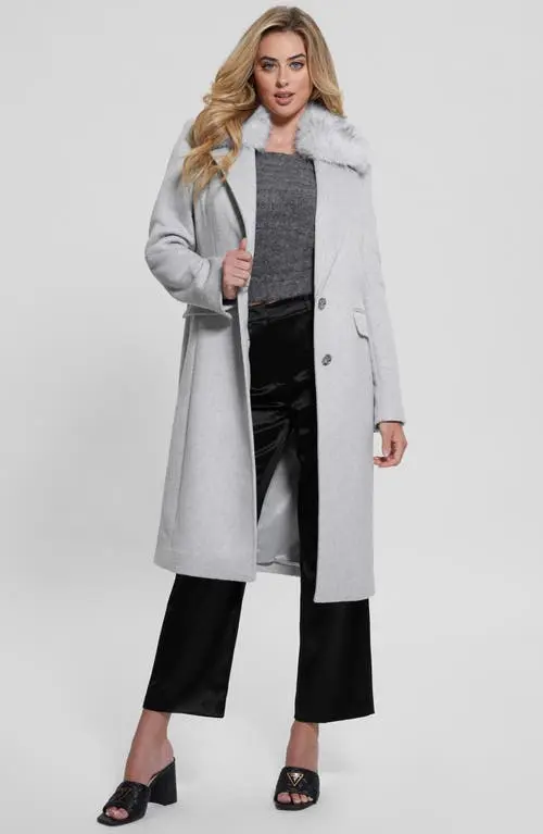 Guess Nancy Coat With Removable Faux Fur Collar