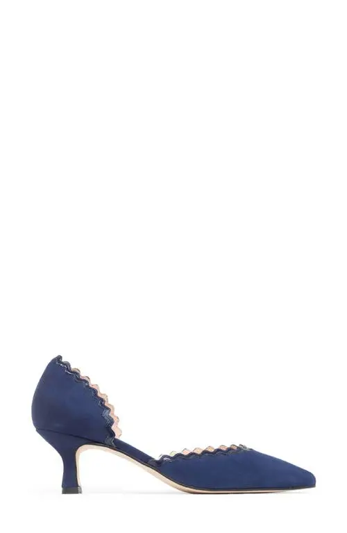 PATRICIA GREEN Olivia D'orsay Kitten Heel Pump - Navy