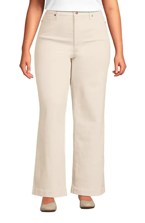 LANDS' END High Rise Wide Leg Denim Jeans