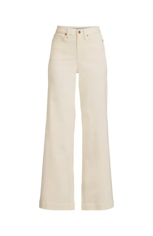 LANDS' END High Rise Wide Leg Denim Jeans