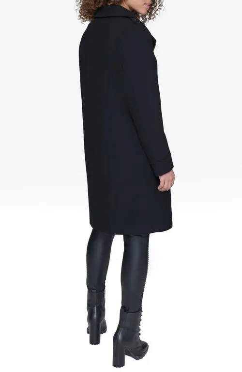 Karl Lagerfeld Paris Long Wool-blend Moto Jacket