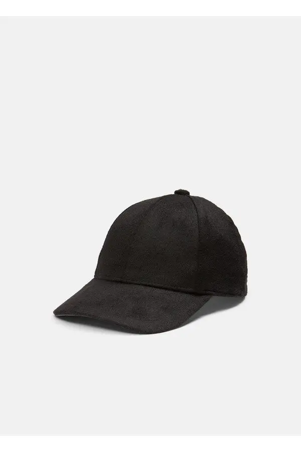 Vince Leather-trim Cashmere Baseball Cap - Black