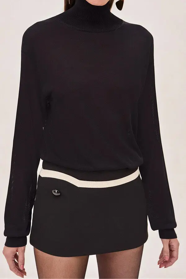 Alexis Barris Turtleneck Top - Black