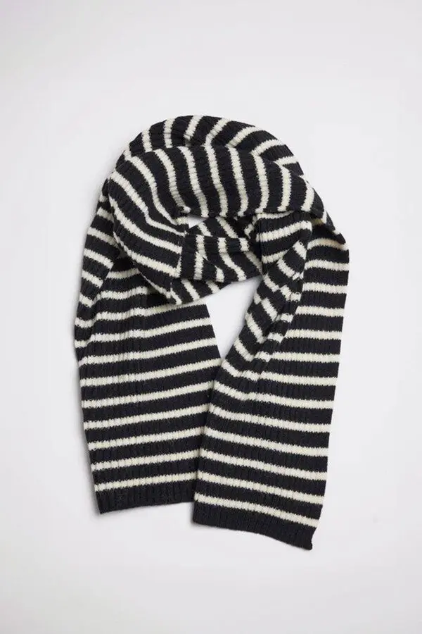 Velvet By Graham & Spencer Bolton Stripe Scarf - Black