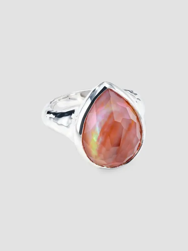 Ippolita Rock Candy Sterling Silver & Citrine Medium Teardrop Ring - Brown Shell