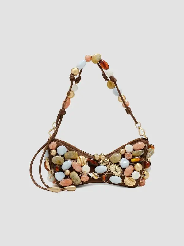 Cult Gaia Mercier Shoulder Bag - Saddle Bauble Multi