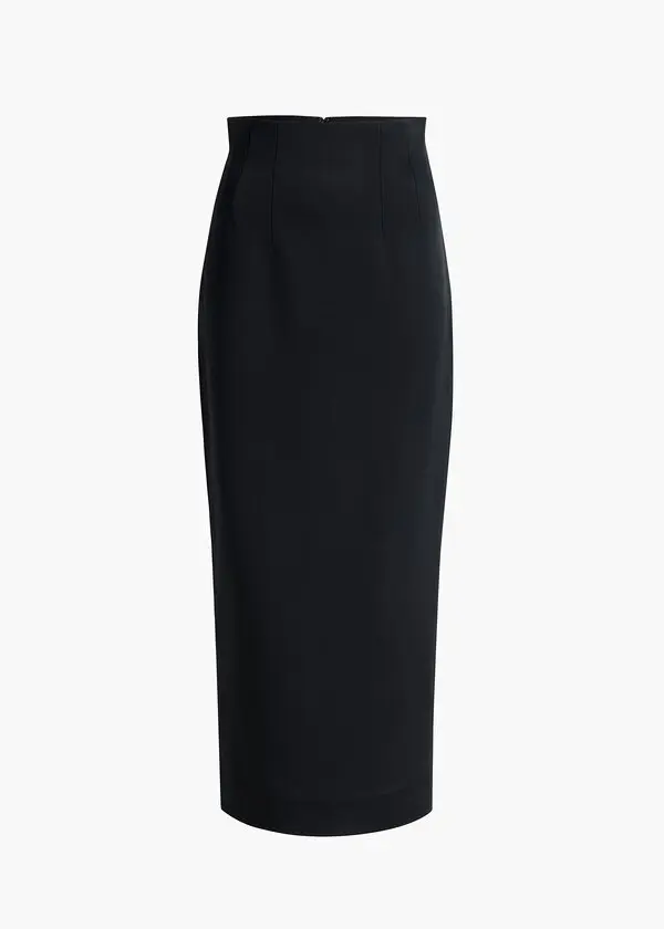 Khaite Loxley Leather Pencil Skirt - Black