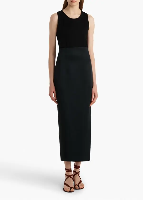 Khaite Loxley Leather Pencil Skirt - Black