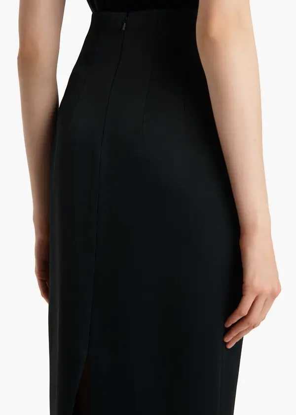 Khaite Loxley Leather Pencil Skirt - Black
