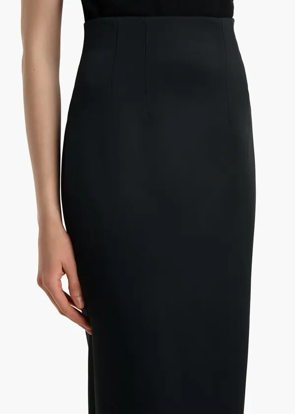 Khaite Loxley Leather Pencil Skirt - Black