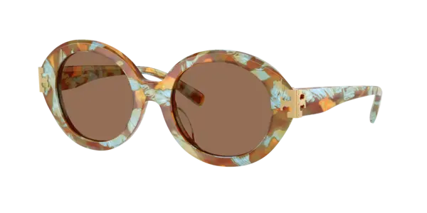 Tory Burch Round Frame Sunglasses - Dark Brown