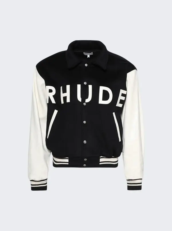 Rhude Collegiate Jacket - Black And Cream