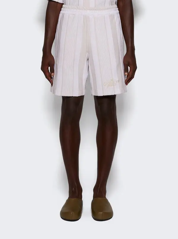 Givenchy Striped Board Shorts - White And Beige