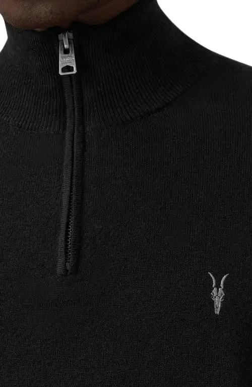ALLSAINTS Kilburn Funnel Neck Quarter Zip Sweater - Black