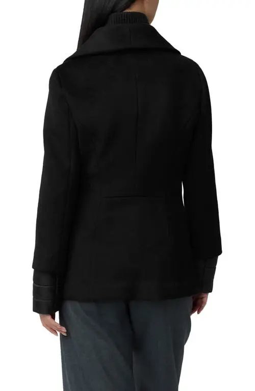 Soia & Kyo Freida Mixed Media Coat With Removable Puffer Bib