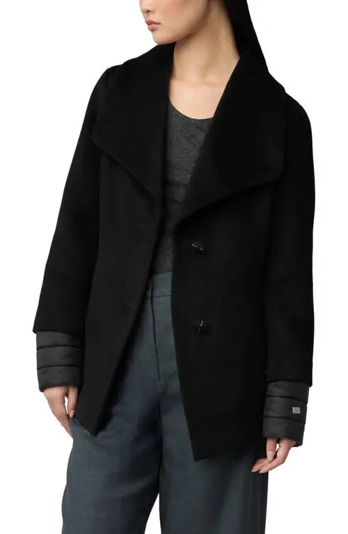 Soia & Kyo Freida Mixed Media Coat With Removable Puffer Bib