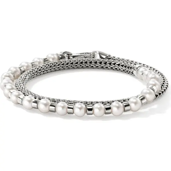 John Hardy Essential Pearl Wrap Bracelet - Silver