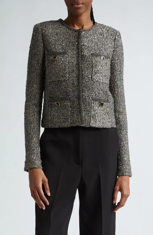 St. John Sequin Knit Crop Jacket