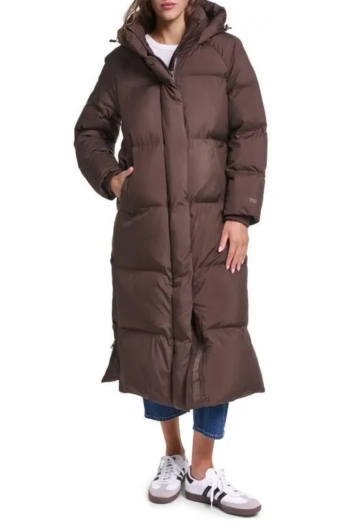 LEVI'S Water Resistant Maxi Puffer Coat - Coffee