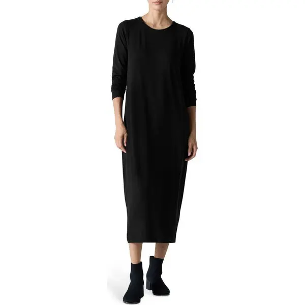 Eileen Fisher Long Sleeve Maxi Dress