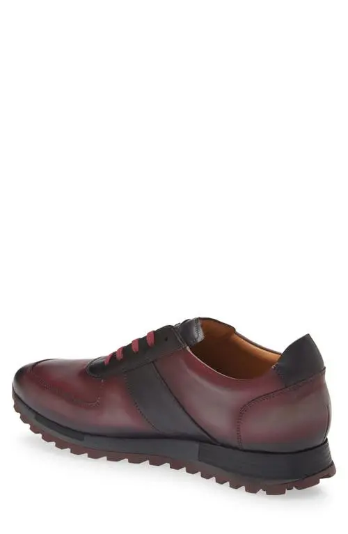 Mezlan Latini Leather Sneakers - Graphite/ Red