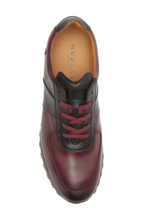 Mezlan Latini Leather Sneakers - Graphite/ Red