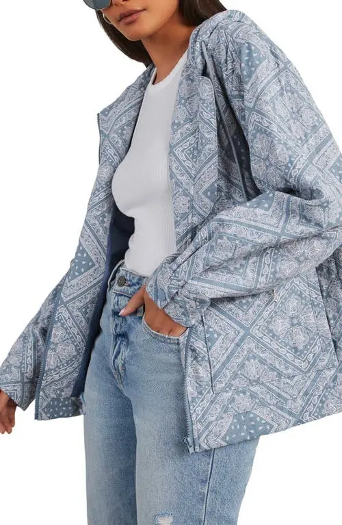 VICI Catie Paisley Quilted Hooded Jacket - Blue