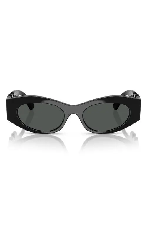 Versace 51mm Oval Sunglasses - Black